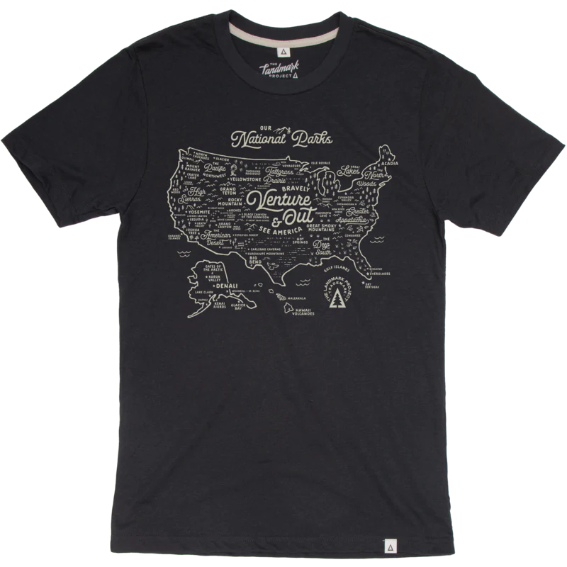 The Landmark Project National Parks Map T-Shirt - Deep Navy – Totem ...