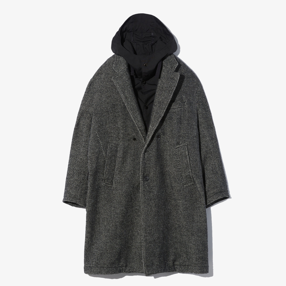 Engineered Garments Chester Coat - Black Wool Shaggy Twill – Totem ...