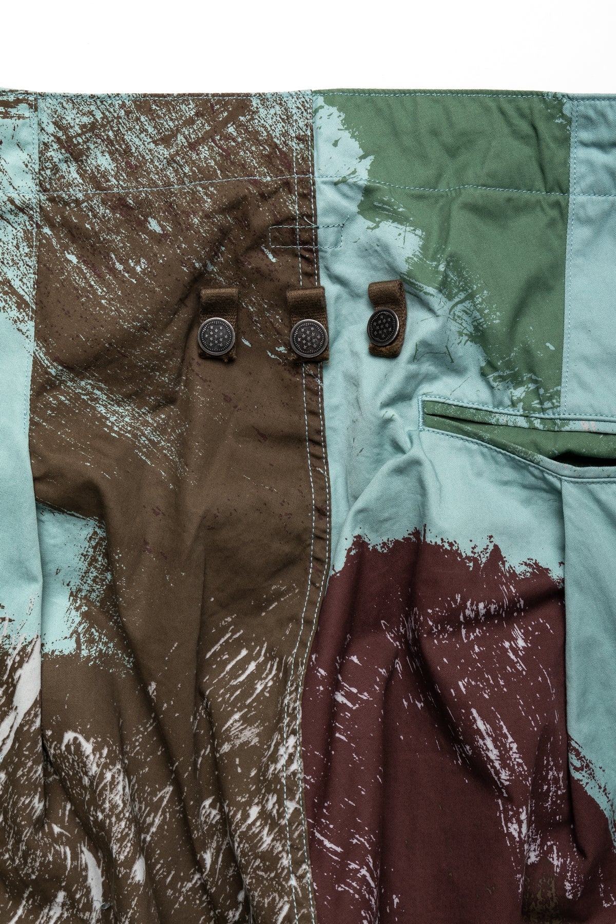 Kapital Combed Burberry BRUSH-CAMO JUMBO Cargo Pants - Turquoise