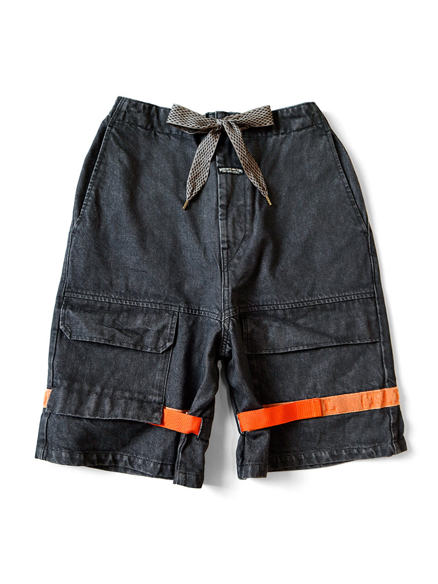 Kapital 14oz Black Denim NOUVELLE Shuttle Shorts - Processed Denim ...