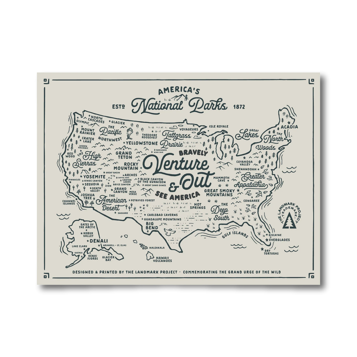 The Landmark Project National Parks Map Poster – Totem Brand Co.